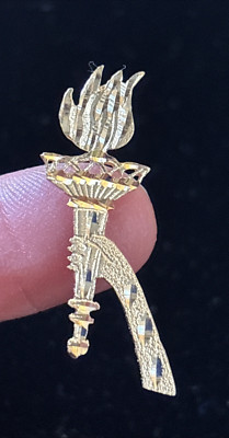 14K Yellow Gold Olympic Torch Charm or Pendant | eBay