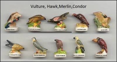 AMAZING MINIATURE PORCELAIN, VULTURE, HAWK, MERLIN, CONDOR SET/10 ...