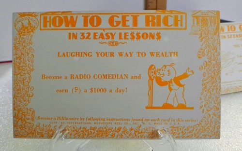 Two Vintage International Arcade Mutoscope Card "How to Get Rich" | eBay