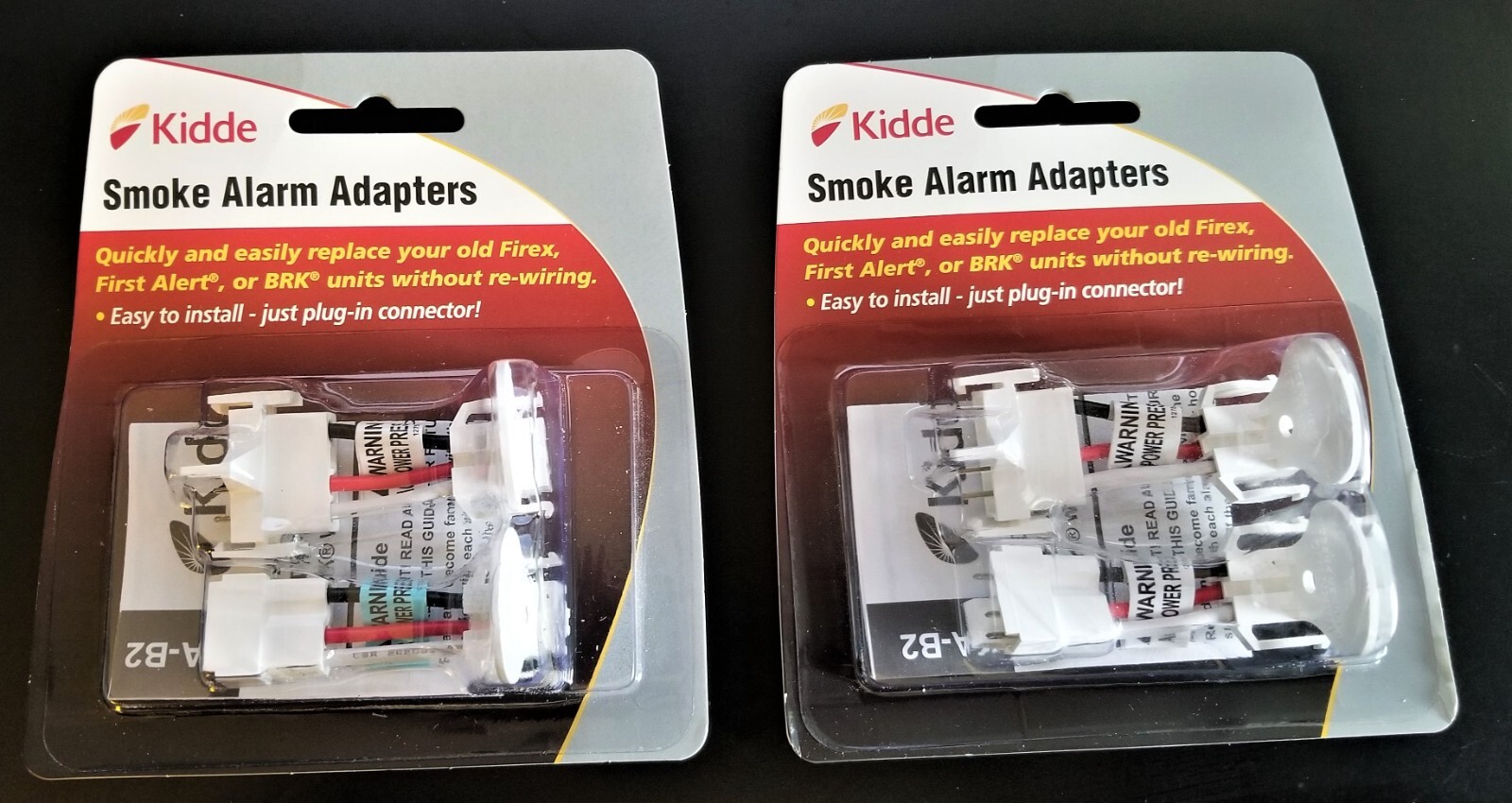 Set of 2 Kidde Hardwired Smoke and Combination Detector Alarm Adapters ...