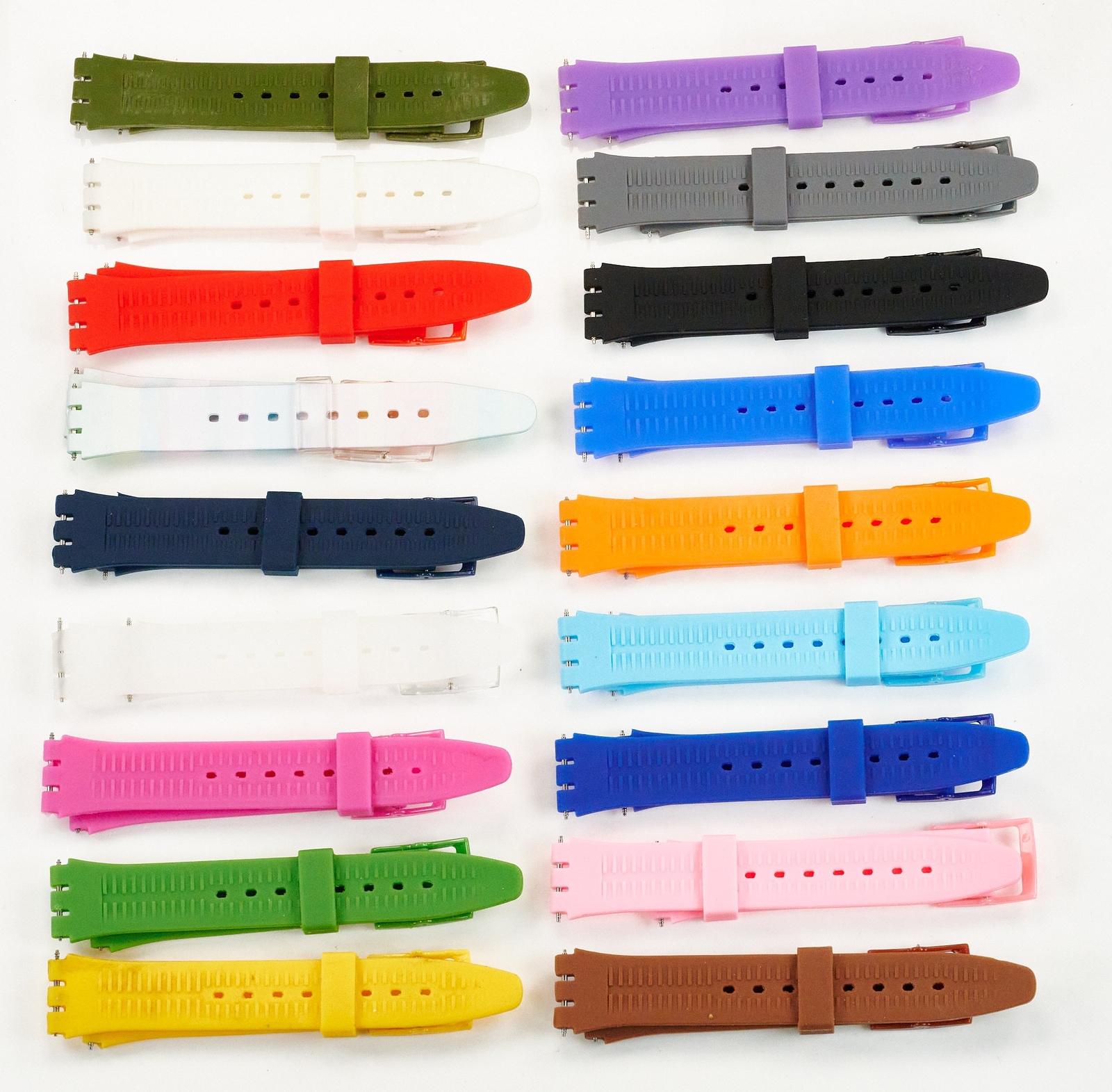 17mm Silicone Rubber Swatch Watch Strap Soft Band Replacement 18 ...
