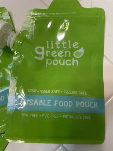 Original Little Green Pouch (4 Pack) 7 Oz Reusable Baby Food Leak Proof ...