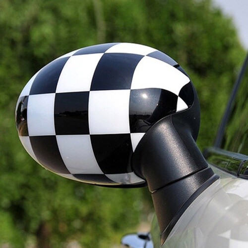 A Pairs Chequered Flag Vinyl Stickers Decals For BMW Mini Cooper Mirror ...