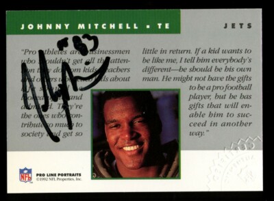 Johnny Mitchell signed autograph 1992 Pro Line Portraits Embossed ...