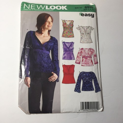 New Look 6515 Size 8-18 Misses' Tops Shirt Blouse | eBay