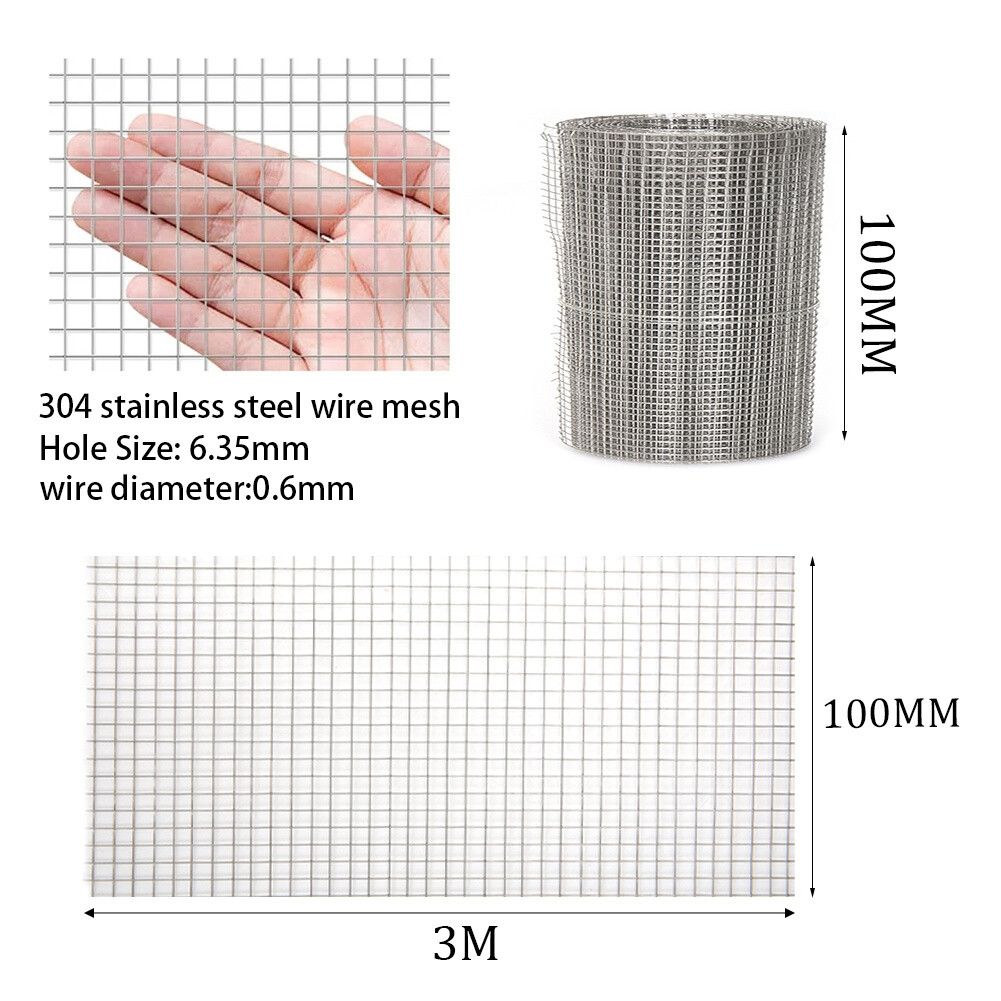 3/6M Stainless Steel Rat Mesh Rodent Proofing Woven Fine Wire Metal ...
