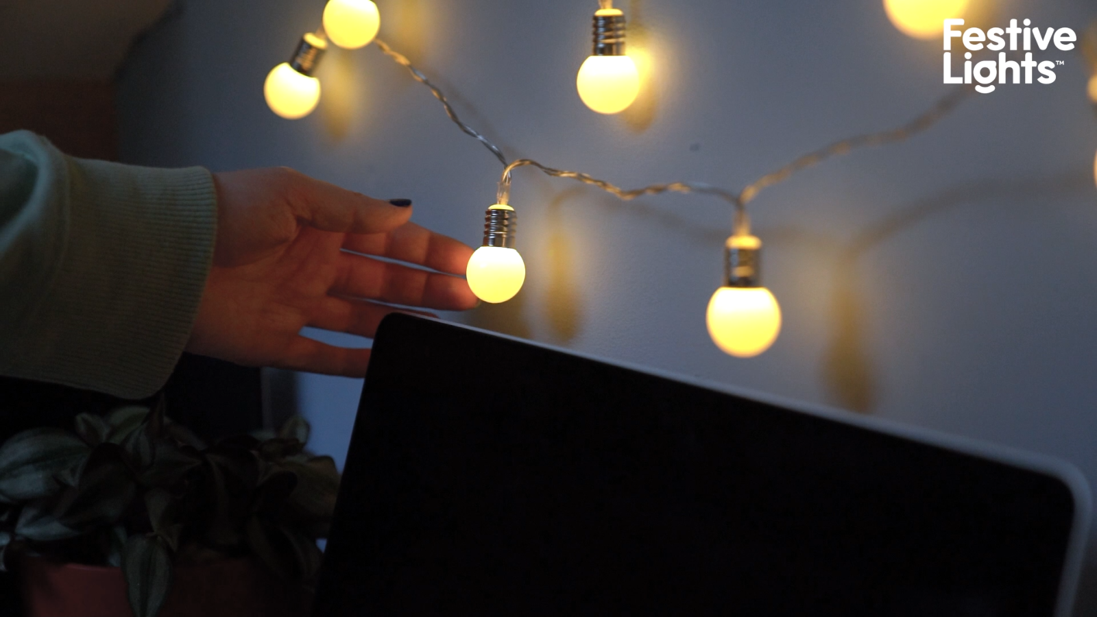 1.5m Mini Festoon Style Battery LED Clear Cable Bedroom Fairy String ...