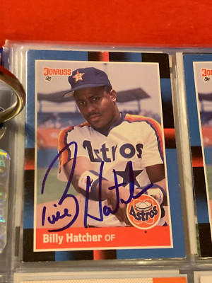 BILLY HATCHER AUTOGRAPHED SIGNED 1988 DONRUSS CARD HOUSTON ASTROS COA ...