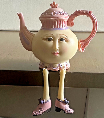 Collections Etc Tea Party Anthropomorphic Resin Shelf Sitter - Pink ...