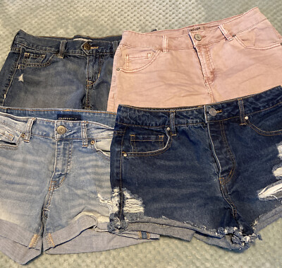 Lot Of 4 Distressed Cutoff Denim Shorts Size 2 - Refuge - Old Navy ...