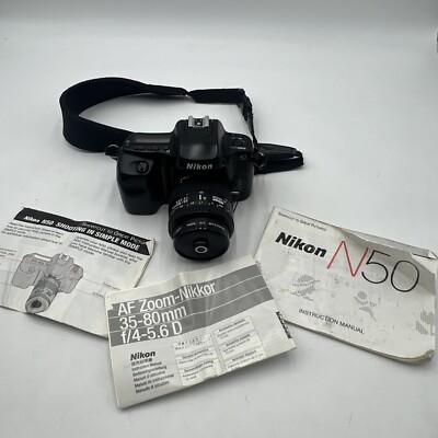 NIKON N50 35mm SLR FILM CAMERA & NIKKOR 35-80mm F/4-5.6D CAMERA LENS ...