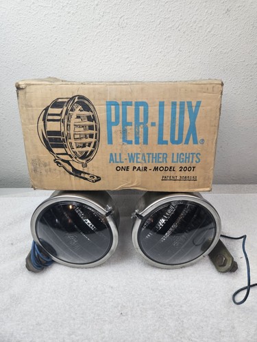 PER-LUX ALL WEATHER LIGHTS MODEL 200T PAIR WITH BOX VINTAGE RARE | eBay