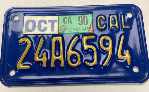 California Motorcycle License Plate 🏍️ Vintage Tag CAL - 24a6594 ...