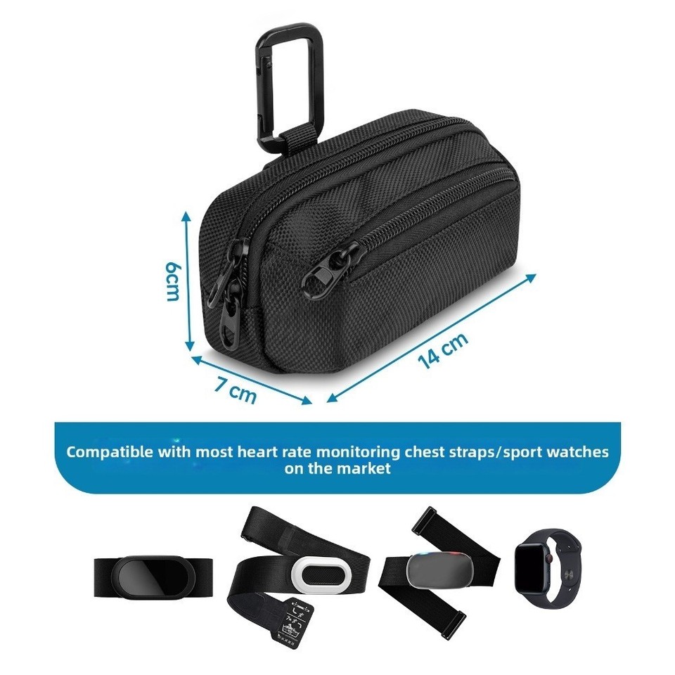 For Garmin Heart Rate Monitor Nylon Carrying Case with Carabiner and ...
