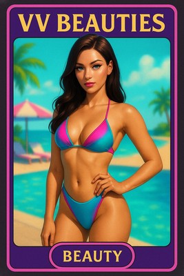 VV retro beauty Art Card aceo–Retro pinup 2.5x3.5" bikini ssp #/3! print beach | eBay