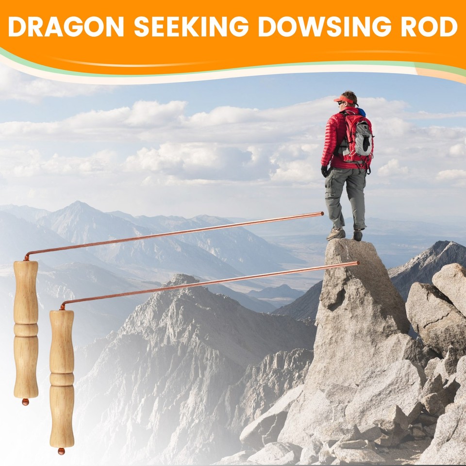 Copper Dowsing Rods Kit for Divination Tool - Natural Wooden ...