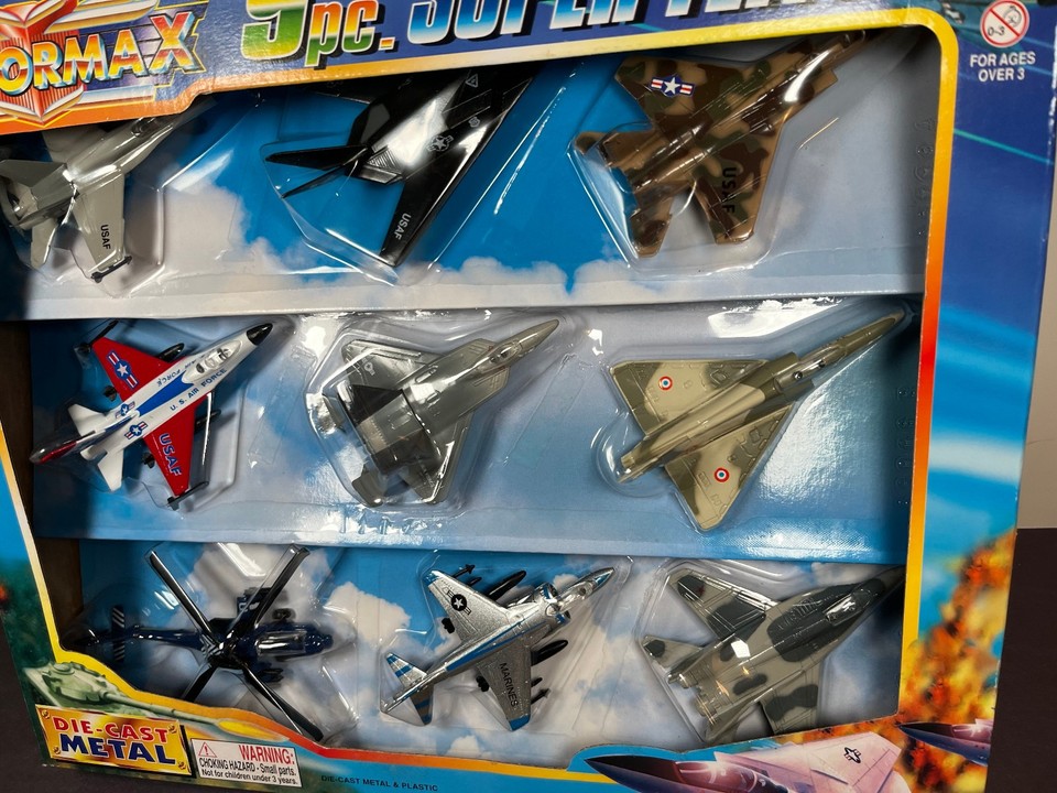 Motormax 9PC SUPER FLITES Jet Metal Die-cast Helicopter Plane Set 63006 ...