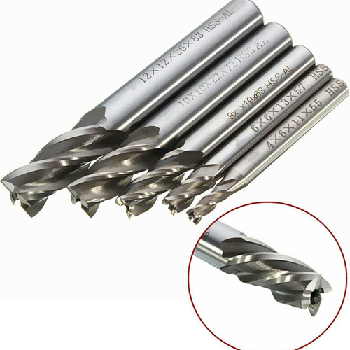 4 Flute Straight Shank End Mill Cutters Drill Bit Tools 4/6/8/10/12mm ...