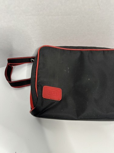 BMI vintage Cassette Case Zip Up With Shoulder Strap Holds 12 Black Red ...