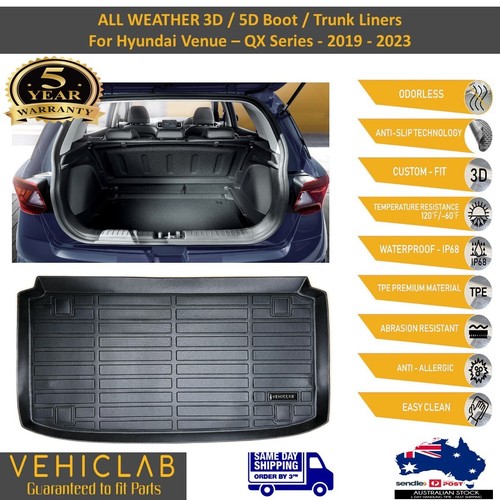 3D / 5D All Weather Car Boot Floor Liners for Hyundai Venue - QX - 2019 ...