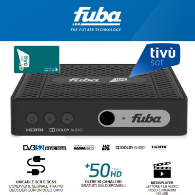 TivùSat FUBA ODE718 HD Italian Decoder + ACTIVATED Tivusat Card | eBay UK
