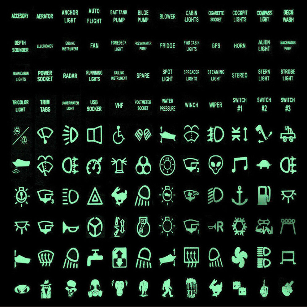 132 X Fuse Box / Switch Stickers Labels Decal Instrument Board Car Boat ...