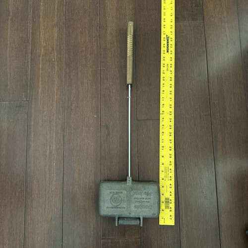 Vintage Rome Cookware Original Cast Iron Double Pie Iron Steel Wood ...