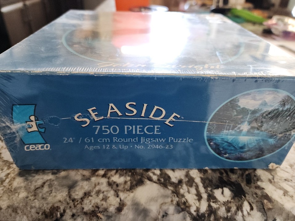 750 Piece Round Puzzle 24"—SEASIDE by John Enright CASSE-TETE ROND. NIB ...