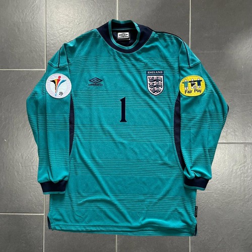 Vintage Umbro **Seaman #1** England (Euro 2000) GK Shirt - Large | eBay ...