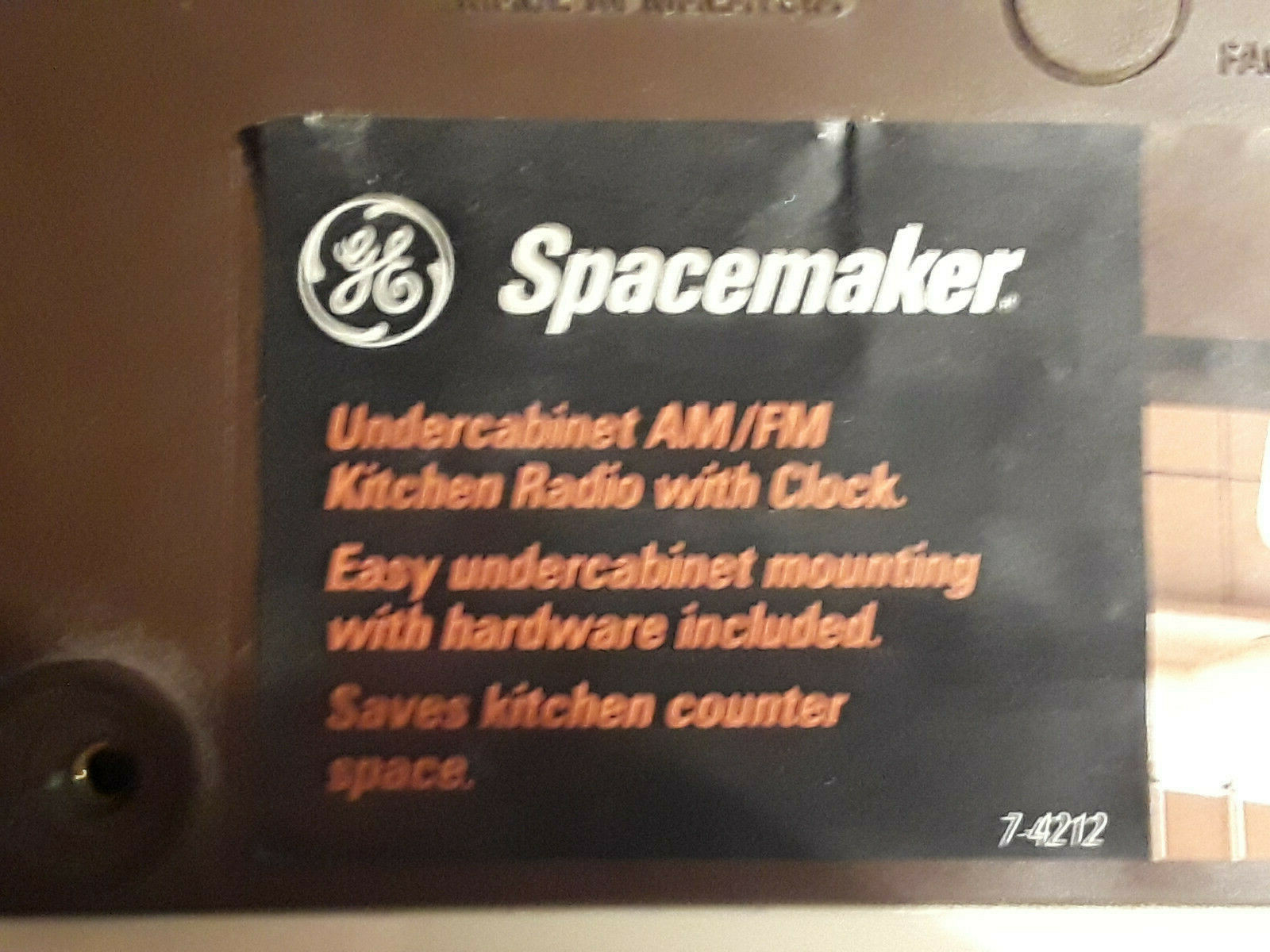 GE Spacemaker Kitchen Am/fm Radio Undercabinet Digital Clock 7-4212 ...