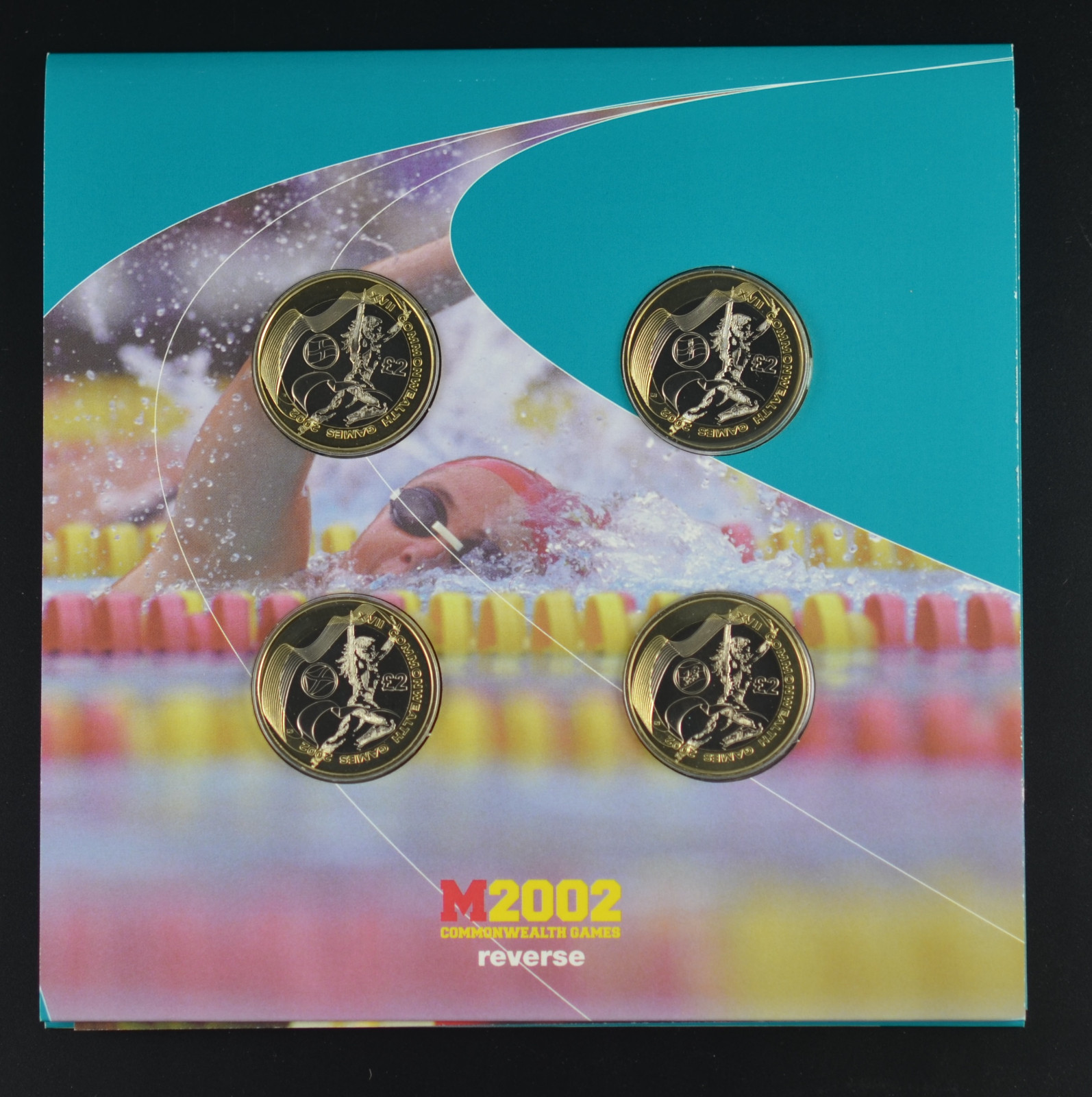 2002 XVII Commonwealth Games Brilliant Uncirculated £2 Two Pound 4 Coin ...