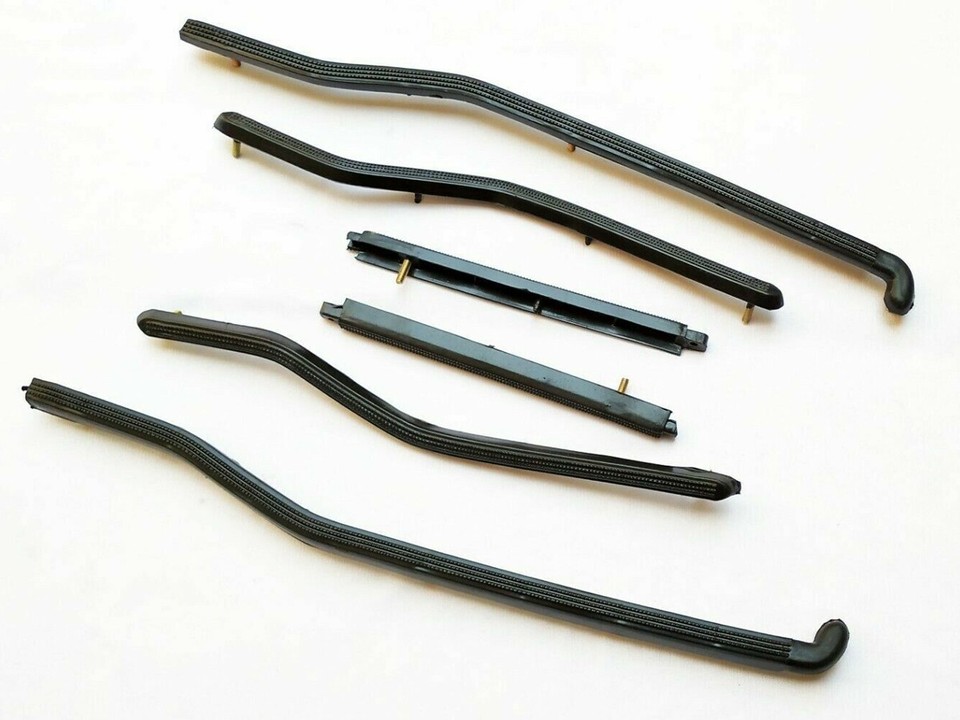 LAMBRETTA GP/DL REAR FLOOR RUNNER STRIPS SET BLACK STAINLESS STEEL ...