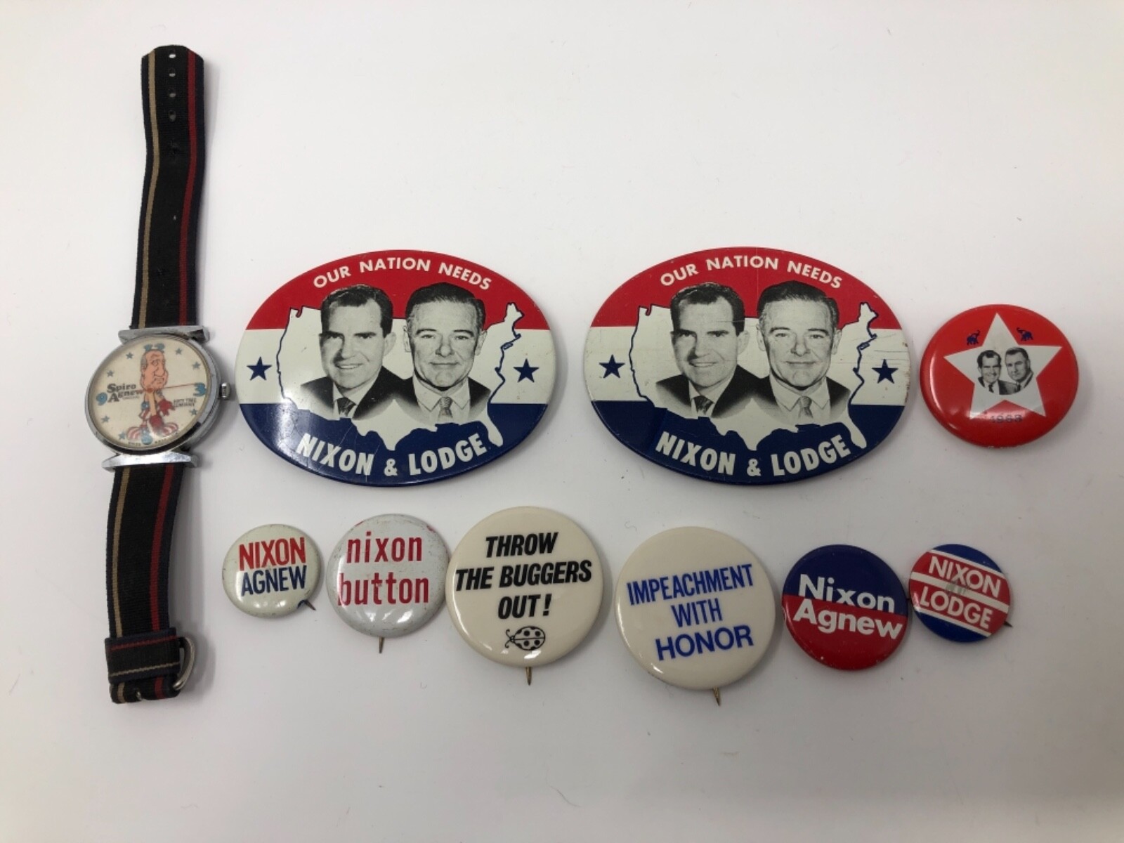 Lot of Vintage Political Pins Nixon Agnew Lodge Campaign Pin Button ...