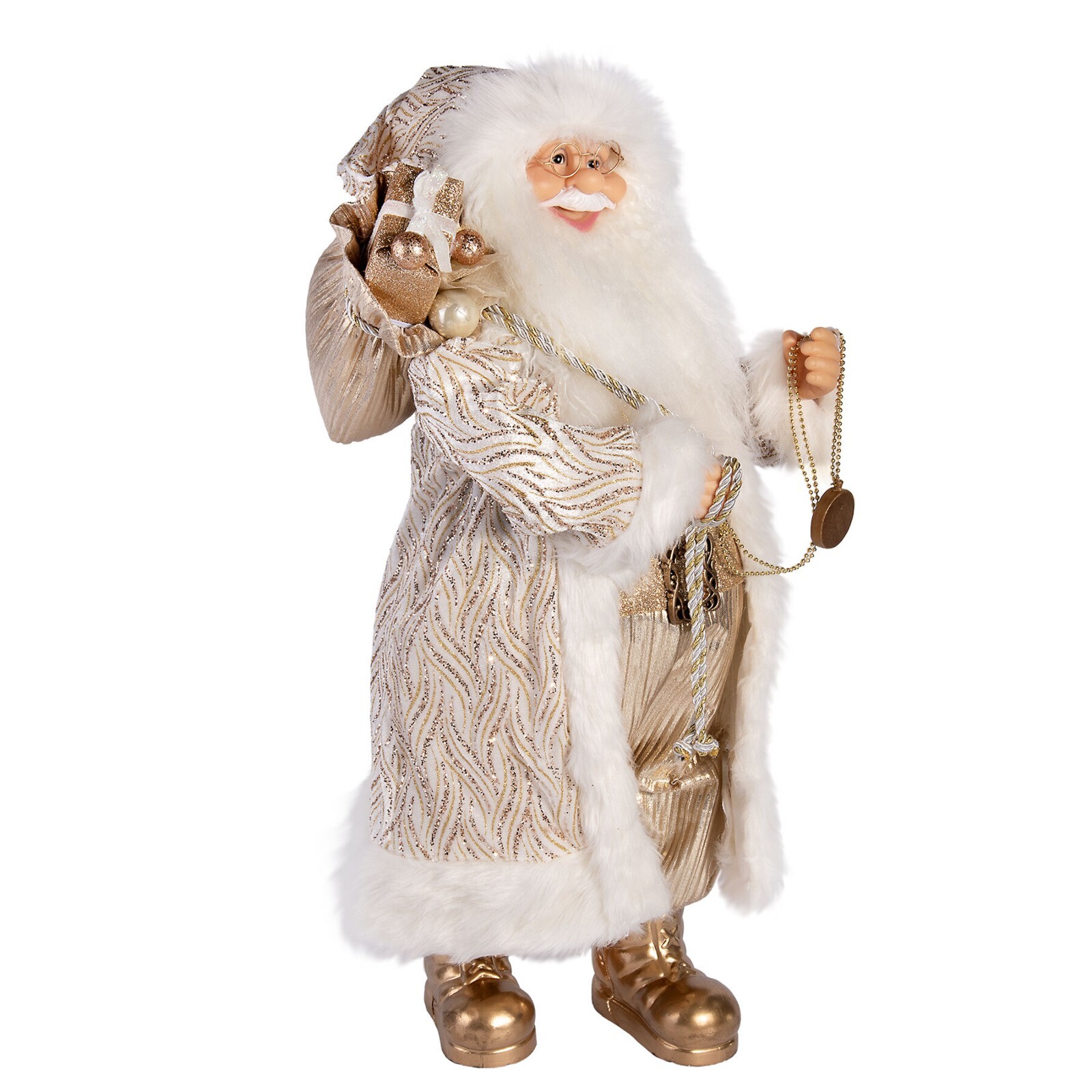 24" Large Gold Santa Figure, Santa Christmas Doll, Santa Claus ...