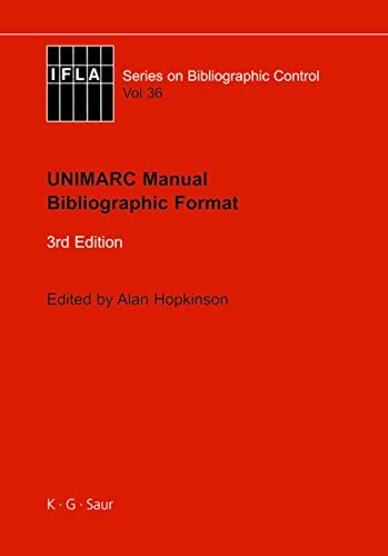 Unimarc Manual: Bibliographic Format, Alan Hopkinson | eBay