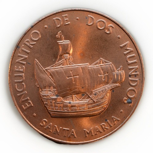 1492-1992 500th Anniversary Encuentro de Dos Mundos Santa Maria Medal ...