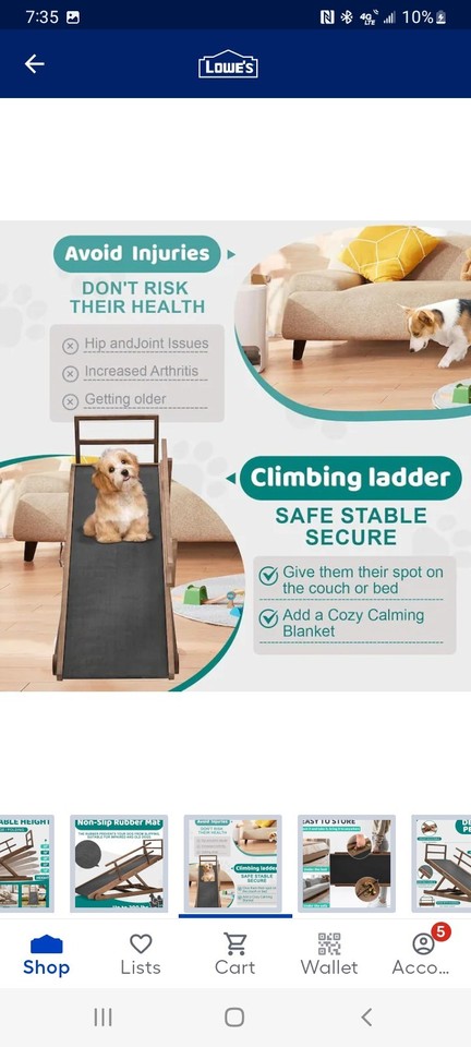SLSY Dog Ramp for Bed, Adjustable Pet Ramp for Dogs Folding Ramp With ...