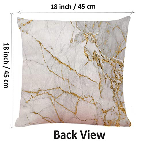Decorative Square Throw Pillow Covers Grey Marble Gold Grain Watermark ...