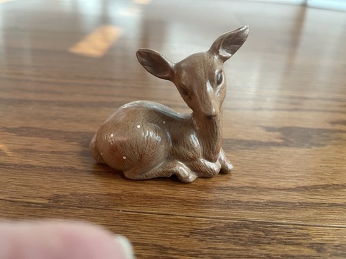 Ceramic Fawn Baby Deer Porcelain Resting Fawn Figure ~2.5x2.5” | eBay