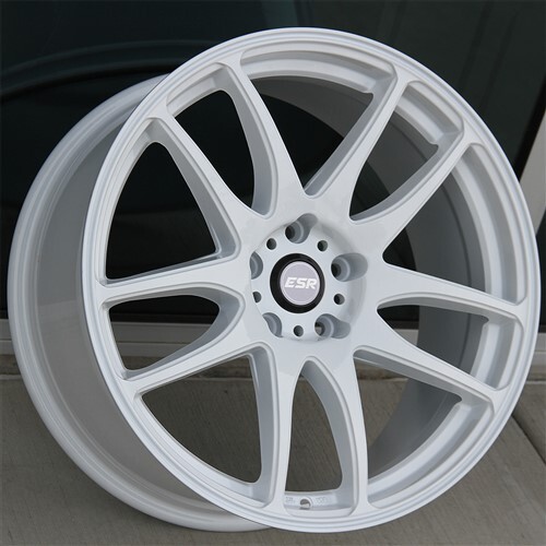 (4) ESR SR08 19" 19X8.5 5X114.3 WHITE WHEELS TC XB CIVIC ACCORD TSX RSX ...