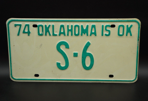 1974 OKLAHOMA STATE SENATE License Plate Low # S-6 Senator Congress | eBay