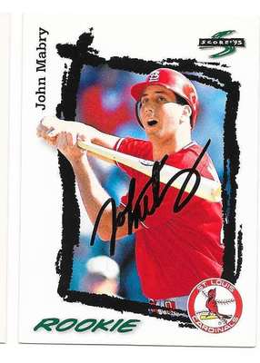 JOHN MABRY 1995 SCORE AUTOGRAPHED SIGNED # 301 CARDINALS | eBay