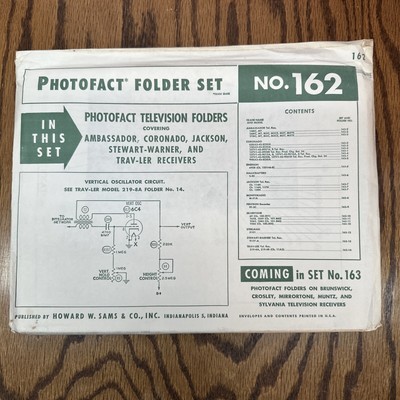 Sams Photofact Television Folder Set 162 | eBay