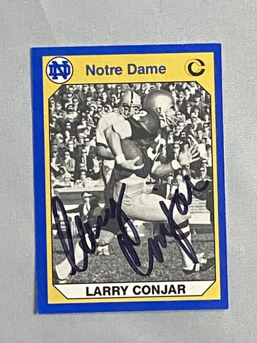 Larry Conjar Signed 1990 Collegiate Collection Notre Dame Fighting ...