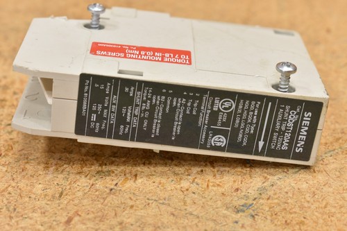 Siemens CQDST120AAS, Shunt Trip 120VAC, .90A, 60 Hz, Auxiliary Switch ...