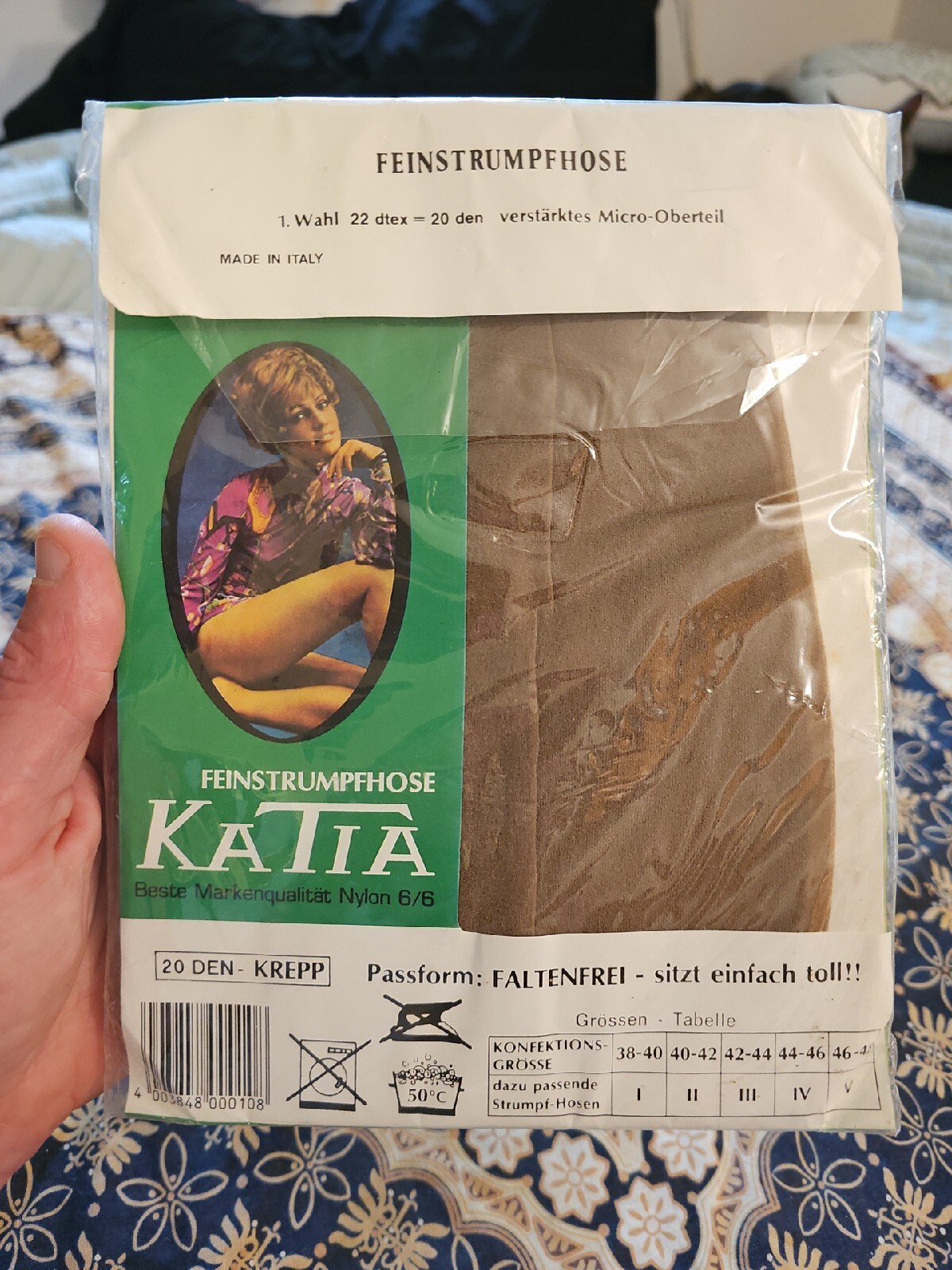 NOS VTG 1960s/70s Feinstrumpfhose KATIA Nylon 6/6 MAD… - Gem