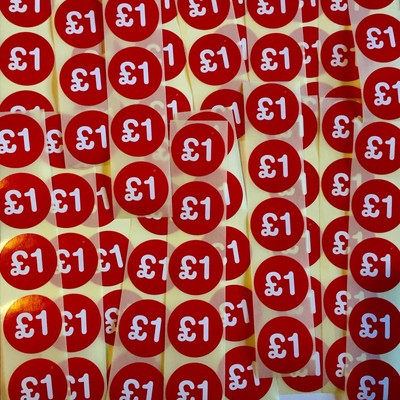 £1 PRICE LABELS RETAIL STICKERS 35mm | eBay UK
