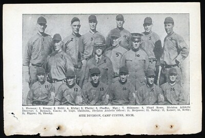 1919 Baseball Guide Page - 1918 WWI 85th Division Baseball Team Camp ...