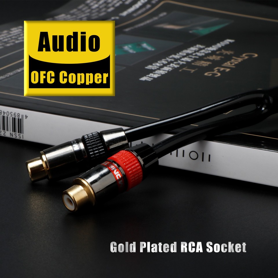 OFC Copper HiFi Y Model Cable W/ RCA Male To 2 Female Adapter Anti ...