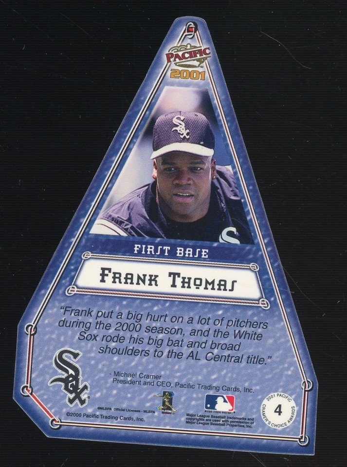 2001 Pacific Cramer's Choice Awards Die-Cut #4 Frank Thomas White Sox ...